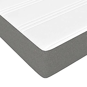 vidaXL Box Spring Bed with Mattress Home Bedroom Mattress Pad Single Bed Frame Base Foam Topper Furniture Dark Gray 39.4"x79.9" Twin XL Fabric
