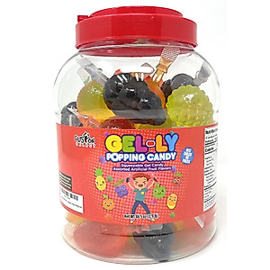 Fusion Select Jelly Fruit Snack Jelly Fruits Hit or Miss Candy Challenge - Fruit-Shaped Jelly- Assorted Flavors, Strawberry, Orange, Apple, Pineapple, Grape, Mango (1 Jar)