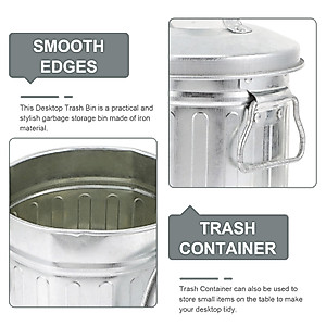 Cabilock Ash Bucket with Lid Galvanized Metal Canister Dry Food Storage Container Mini Trash Can Wastebasket Iron Fireplace Charcoal Bucket Ash Can Pen Holder for Stove B