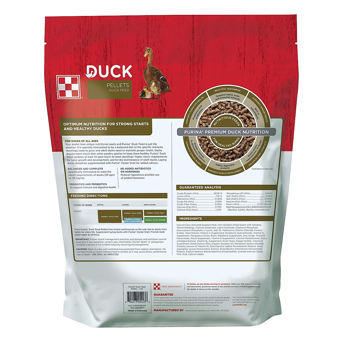 Purina | Nutritionally Complete Duck Feed for All Life-Stages | 5 Pound (5 lb.) Bag