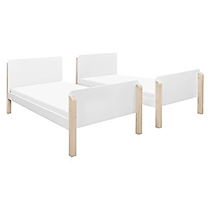 Babyletto Tiptoe Bunk Bed in White and Washed Natural