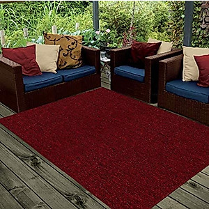 Ambiant Broadway Collection Pet Friendly Indoor Outdoor Area Rugs Red - 2' x 4', (A-NEYLAND2-RED-2x4)