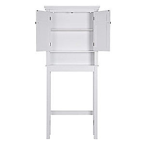 Spirich Over The Toilet Storage Cabinet, Bathroom Shelf Over The Toilet, Over Toilet Bathroom Organizer (White)