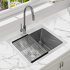 KABCO Single Bowl Undermount Stainless Steel Kitchen Sink, Rust Resistant Sound and Heatproof Laser Cut, Sink for Indoor or Outdoor Kitchens (Laundry Sinks)