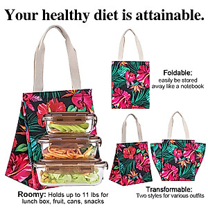 iknoe Lunch Bag Insulated Lunch Bags for Women & Men, 9L Reusable Lunch Tote, Portable Adult Thermal Large Lunch Cooler for Work Picnic Beach (Botanic)