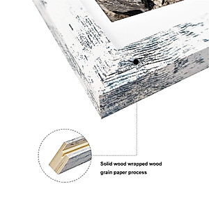 Amginy 12x16 Rustic Picture Frames Matted to Display 11x14 Pictures with Mat or 12 x 16 without Mat Farmhouse Distressed Style Wooden Photo Frames for Wall Mounting