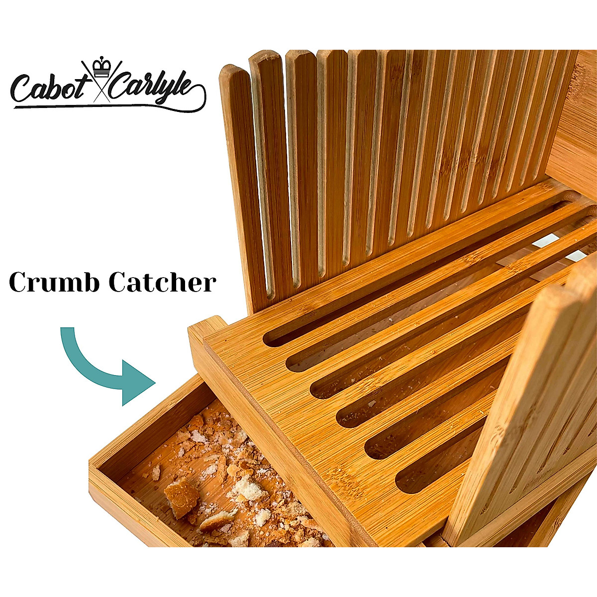 Bread Slicer Premium Bamboo Bread Slicers For Homemade Bread Cutting Guide for Homemade Bread Baking Supplies Bread Cutter Cake Slicer Bagel Slicer Foldable and Compact with Crumb Tray