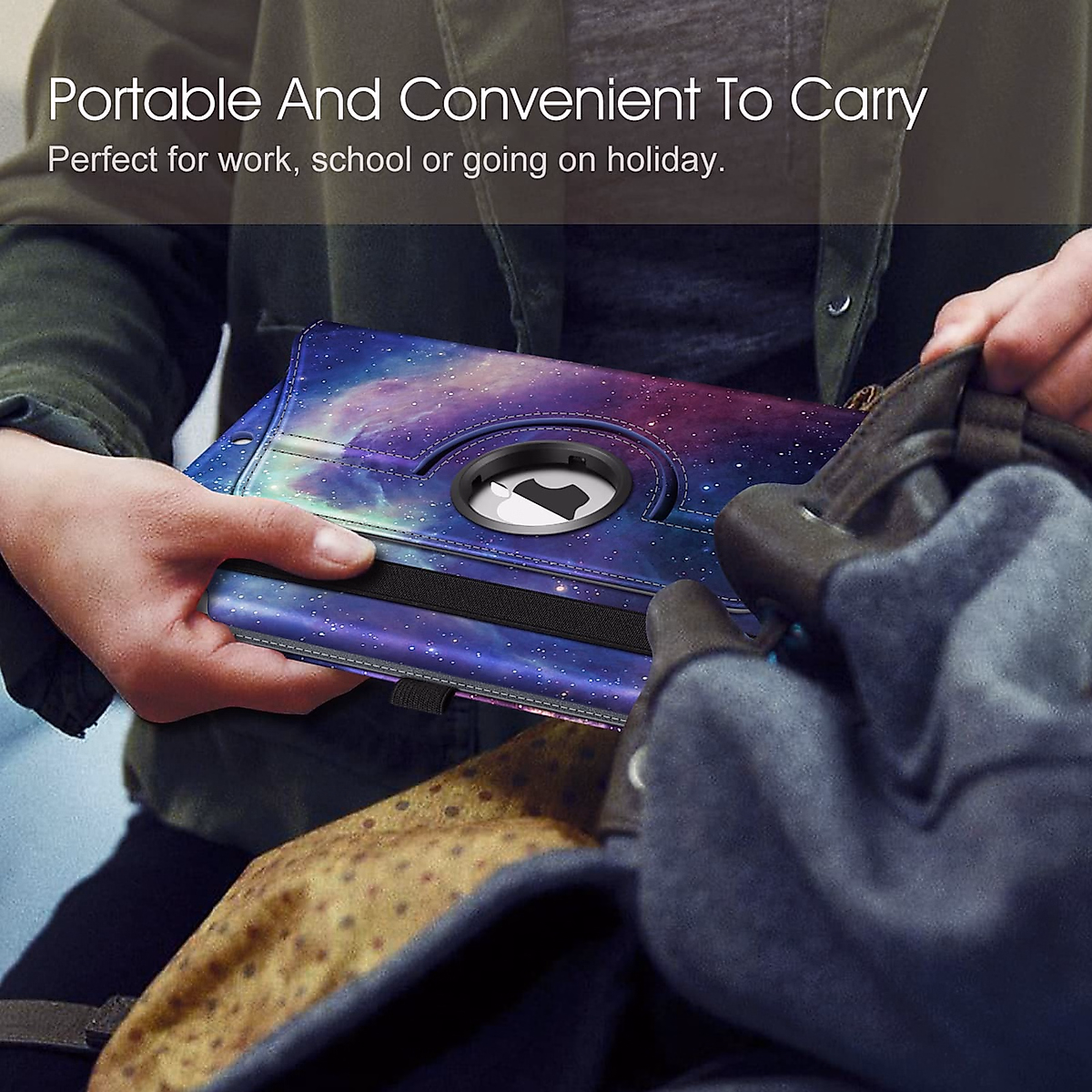 Fintie Case for iPad 9th / 8th / 7th Generation (2021/2020/2019), iPad 10.2 Inch Case -360 Degree Rotating Stand Protective Back Cover, Supports Auto Wake/Sleep, Galaxy