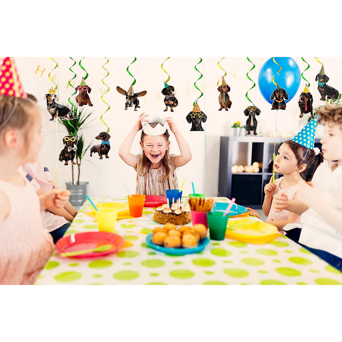 24 Pcs Dachshund Hanging Decorations Dachshund Hanging Swirls Ceiling Swirls Dachshund Birthday Party Supplies for Dachshund Party Decorations Funny Dog Decorations