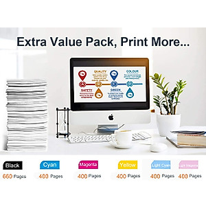 JUSTCOLOR Compatible Ink Cartridge Replacement for HP 02 use with Photosmart D7155 D7160 D7245 D7255 D7363 D7460 3210 3310 C5100 C5180 C6250 C6280 C7280 C7180 C8180 C6180 D7360 8250 C7200 (7-Pack)