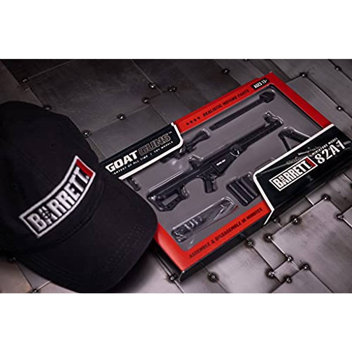 GoatGuns Miniature .50 Cal Barrett 82A1 Model in Black | 1:3 Scale Die Cast Metal