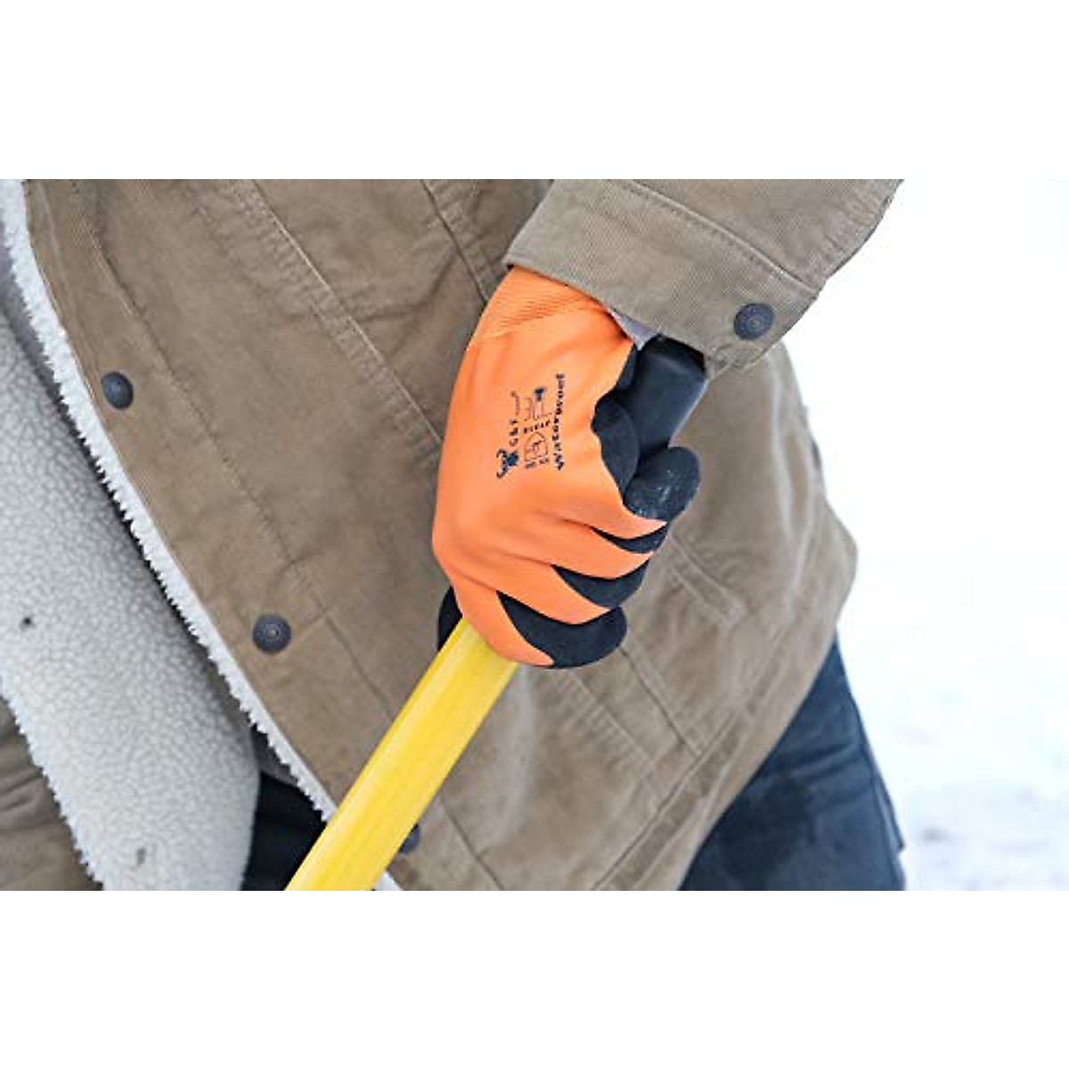 G & F Products 100% Waterproof Winter Gloves for outdoor cold weather Double Coated Windproof HPT Plam and Fingers Acrylic Terry inner keep hands warm at -58F X-Large, 1628XL , Orange
