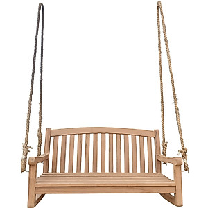 Seven Seas Teak San Jose Teak Wood Double Outdoor Porch Swing, 4 Foot