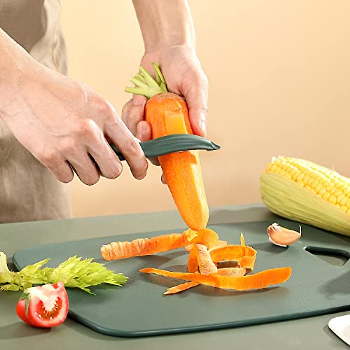 Plastic Cutting Boards for Kitchen, 5 Pieces Dishwasher Safe Cutting Board Set, Durable, Non-Slip, BPA-Free Cutting Board, Knife Friendly Chopping Board, Perfect For Meat, Vegetables, Fruits