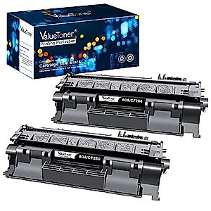 Valuetoner Compatible Toner Cartridge Replacement for HP 80A CF280A 80X CF280X 05A CE505A to use with Pro 400 M401n, M401dn, M401dne, MFP M425dn, M425dw, P2055DN Printer (2 Black)