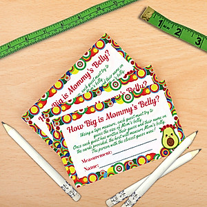 How Big is Mommys Belly Game cinta para medir la panza Measure the Belly Baby Shower Game 62 Piece for 50 Players Fiesta Avocado cielito lindo baby shower Game