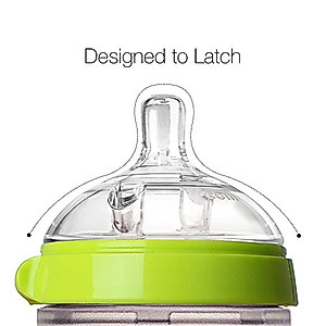 Comotomo Baby Bottle Bundle, Green, (7 Piece Set)