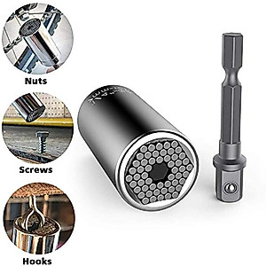 Leberna Universal Socket Grip Adapter 4 PCS | Multi Functional Sockets Set Ratchet Power Drill Bit Wrench 1/4"-3/4" (7mm-19mm) Professional Repair Tools Gifts for Dad Men Fathers Husband DIY Handyman
