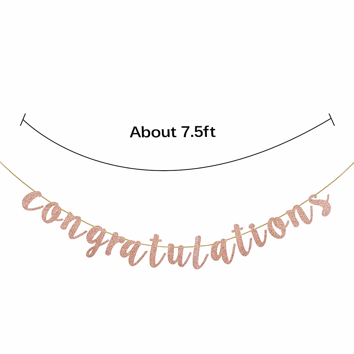 Talorine Glitter Congratulations Banner for Happy Wedding, Anniversary, Graduation, Retirement Birthday Girl's Theme Party Decorations Supplies Rose Gold