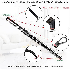Huiaway 1 1/4 inch 32mm Chrome Telescopic Hose Metal Vacuum Wands Hose Vacuum 1.25inch Extension Wand Extends to 31.9 Inch Long for Most Brand Vacuum