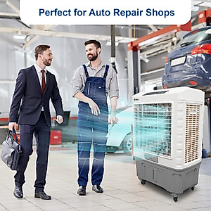 Gorilla Gadgets Outdoor Evaporative Portable Air Cooler with Touch Controls, Large Quiet Electric 5300 CFM. 13.2 Gallon Water Tank and Wheels. Cools 1850.00 Square Feet for Commercial Office Home