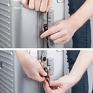 4 Pack TSA Approved Luggage Locks with Keys for Travel – Flexible Ultra Secure Mini Key Padlock & Metal Zinc Alloy Material – Black