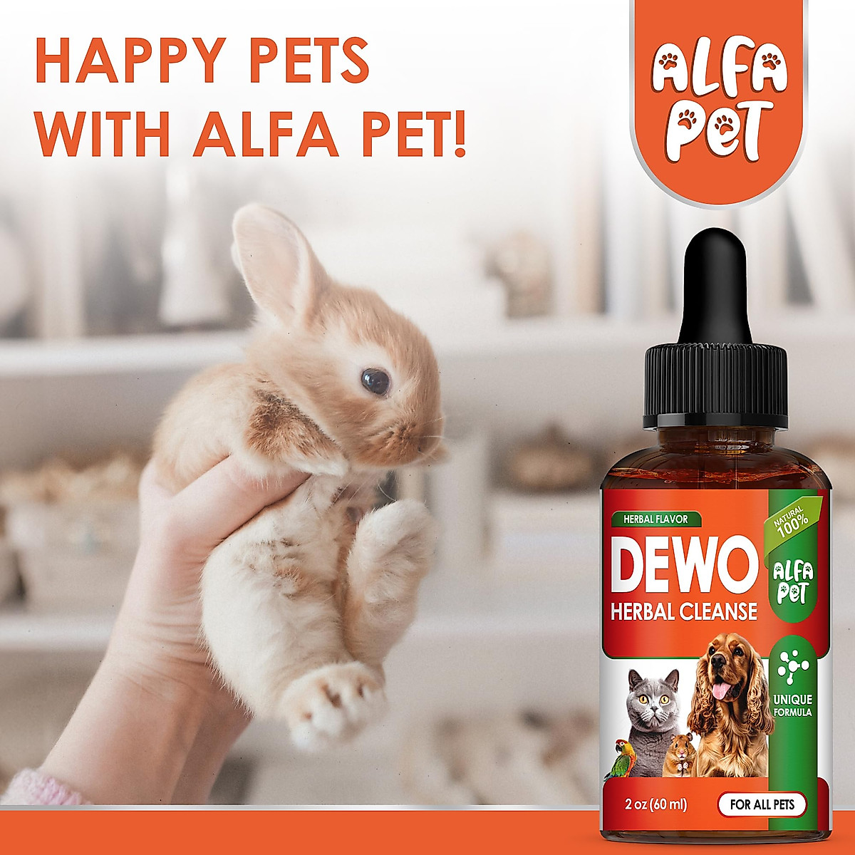 Liquid Herbal Cleanse for Cats and Dogs • Cats & Dogs Natural Broad Spectrum Cleanser • Dietary Supplement Drops for Cats and Dogs • Natural Broad Spectrum Cleanser for Pets • 2 oz