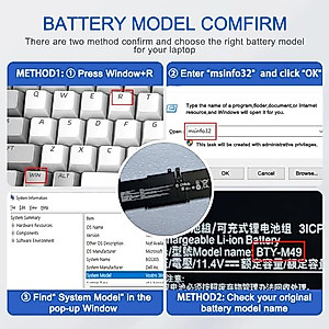 JOTACT BTY-M49 11.55V 84.08Wh 3- Cell Laptop Battery Compatible with MSI Prestige 14 A10SC A10SC-009 A10RB B10MW-017US MS-14C2 A11SCX Summit E14 A11SCS A11SCST 14 B4M MS-14DK B10RAS B11SB Series