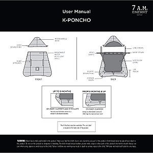 7AM Enfant Baby Carrier Cover - K-Poncho Universal Winter Ultra Soft Plush Lining, Multifunction Stroller & Car Seat Blanket Cover, Water Repellent Bunting Bag for Cold Weather | 0-3T