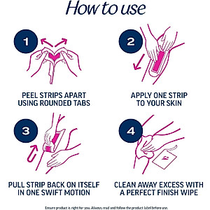 Veet Leg and Body Wax Strip Kit, 40 Wax Strips and 4 Wipes each (Value Pack of 12)