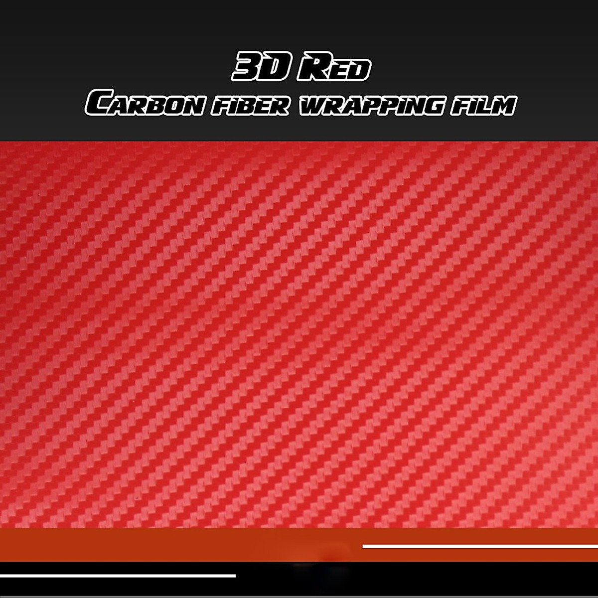 Silence Shopping 3D Carbon Fiber Vinyl Car DIY Wrap Sheet Roll Film Sticker Decal - Red Color 127X30cm 50"X11.8" (Red)