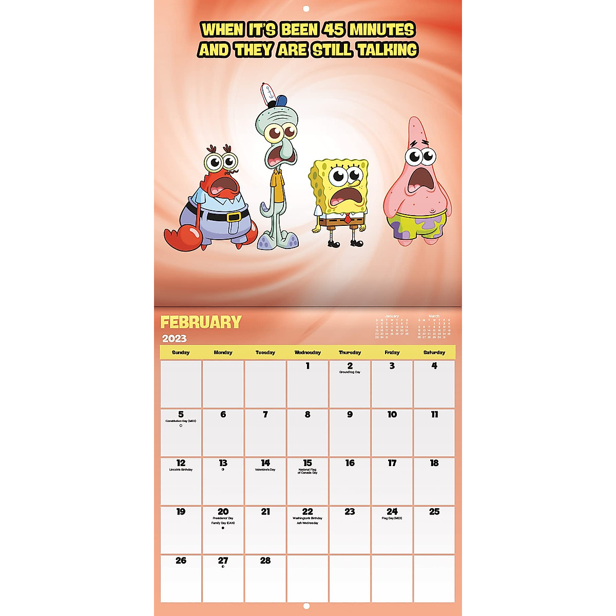 2023 Nickelodeon SpongeBob SquarePants Wall Calendar