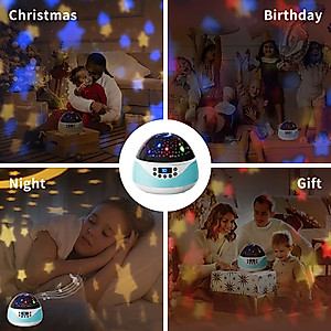 NeasupLife Star Night Light Projector for Kids,Baby Night Light Sensory Lights Starry Stars Projector with Timer & Music & Remote Control,360 ° Rotating,Gifts for 2-5-8-10 Year Old Boys (Blue)