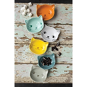 Now Designs Purrfect Kittens Stoneware Shaped Pinch Bowls 2 oz, Set of 6