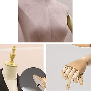 Mannequin Torso Mannequin Dress Form Torso Female Tailors Dummy Dressmakers Dummies Fashion Students Display Bust with Wood Arm Detachable Used for Apparel Jewelry Show (A Medium)