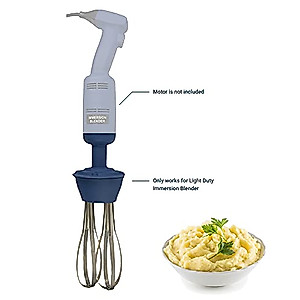 TK Tartle Kitchen Commercial Electric Immersion Blender Hand held 6 Inch Removable Shaft, 6-Gallon capacity with single high speed (Whisk Attachment Only) - 220W and 270W Compatible