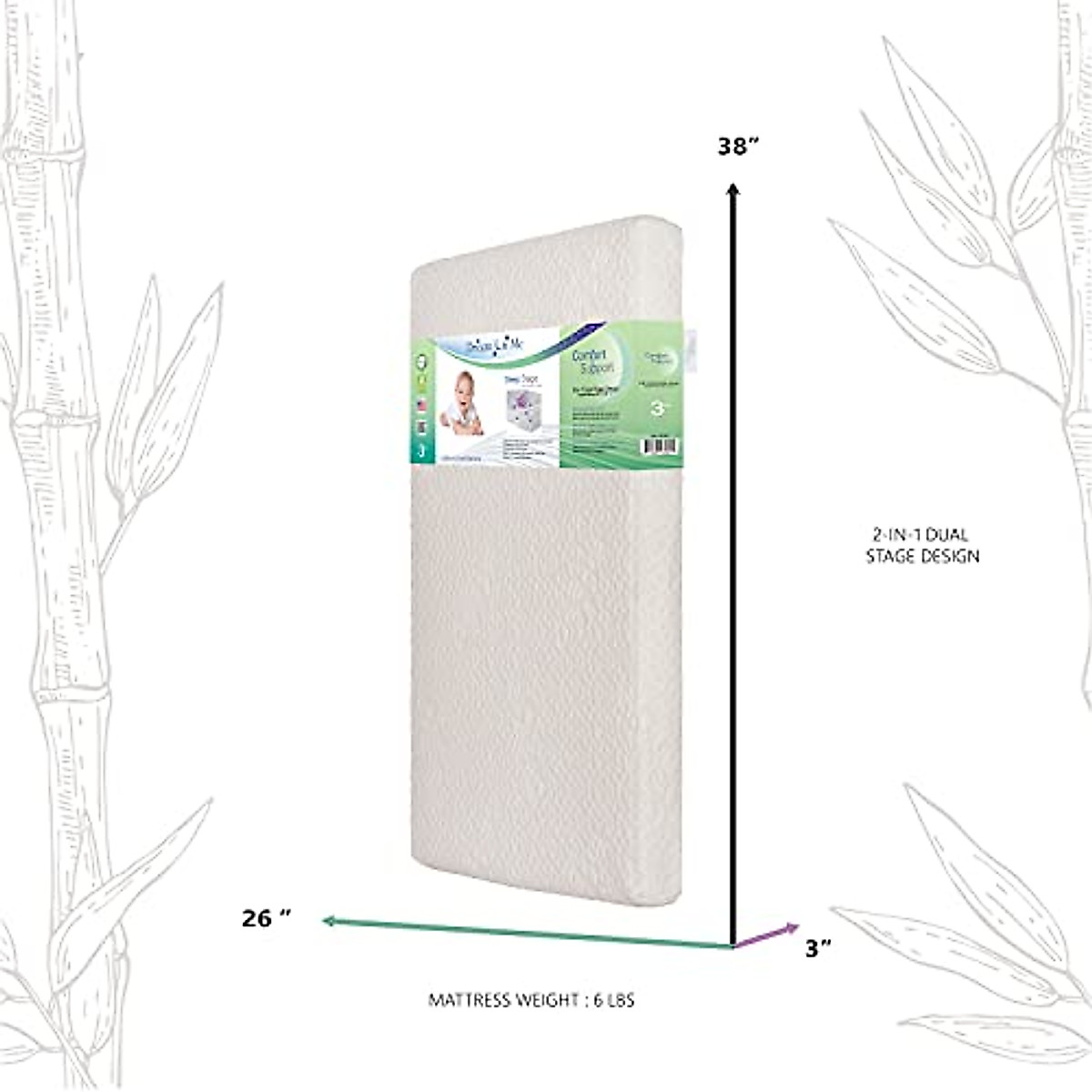 Dream On Me Aster Cool Comfort Plus Gel Playmat/Ideal Support/Easy Maintenance/Greenguard Gold Environment Safe playmat