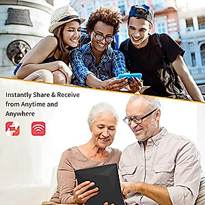Digital Photo Frame WiFi 10.1 Inch Frameo Smart Digital Picture Frame with HD IPS Touch Screen, 16GB Storage, Auto-Rotate, Send Photos or Videos via Free App from Anywhere, Black