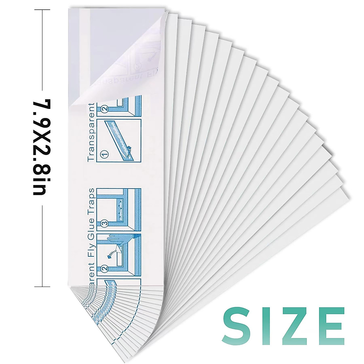 Cleanuper 60 Pcs Window Fly Traps for Indoor/Outdoor, Insect, Bugs, Fly & Fruit Fly Glue Sticky Adhesive Insect Killer - Easy to Use, Waterproof, Disposable, Non-Toxic, and Odorless, Economic Pack