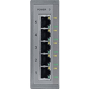 ICP DAS NS-205 10/100 Mbps speed Unmanaged 5-Port Industrial Ethernet Switch with Din Rail Mount