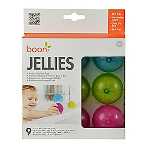 Boon Jellies Suction Cup Bath Toys - Bathtub Baby Sensory Toys - Jellyfish Suction Toys for Bath Time - Multicolored - Baby and Toddler Bath Toys - 9 Count - Ages 12 Months and Up