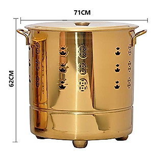QILIN Stainless Steel Incinerator, Portable Burning Barrel, Used in Gardens, Terraces, Indoors, can Incinerate Waste, Garbage, Paper, Leaves, 5 Sizes, Gold