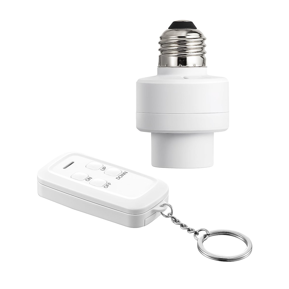 DEWENWILS Remote Control Light Socket with Dimmer, Wireless Light Switch, Dimmable Remote Light Bulbs Socket Switch, 100FT, E26 E27 Base with Controller, No Wiring, for Closet, Basement, ETL Listed