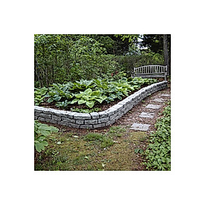 RTS Home Accents Rock Lock Interlocking Landscape Edging and Border System, Curved Section With Spikes, 2.5 Feet Long (Pack of 2)