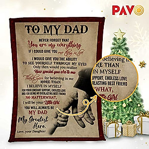 New 2023 Dad Gifts to My Dad from Daughter Holding Hand Ultra Soft Fleece Throw Blankets for Couch Bedroom Sofa Best Dad Gifts for Birthday, Thanksgiving, Anniversary, for Men 50x60 inches