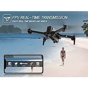 NEHEME NH760 Drones with 1080P HD Camera for Adults, WIFI FPV Live Video, RC Quadcopter Foldable Drones for Kids Beginners, Headless Mode, One Key Start Toys Gifts with 2 Batteries, Upgraded Version