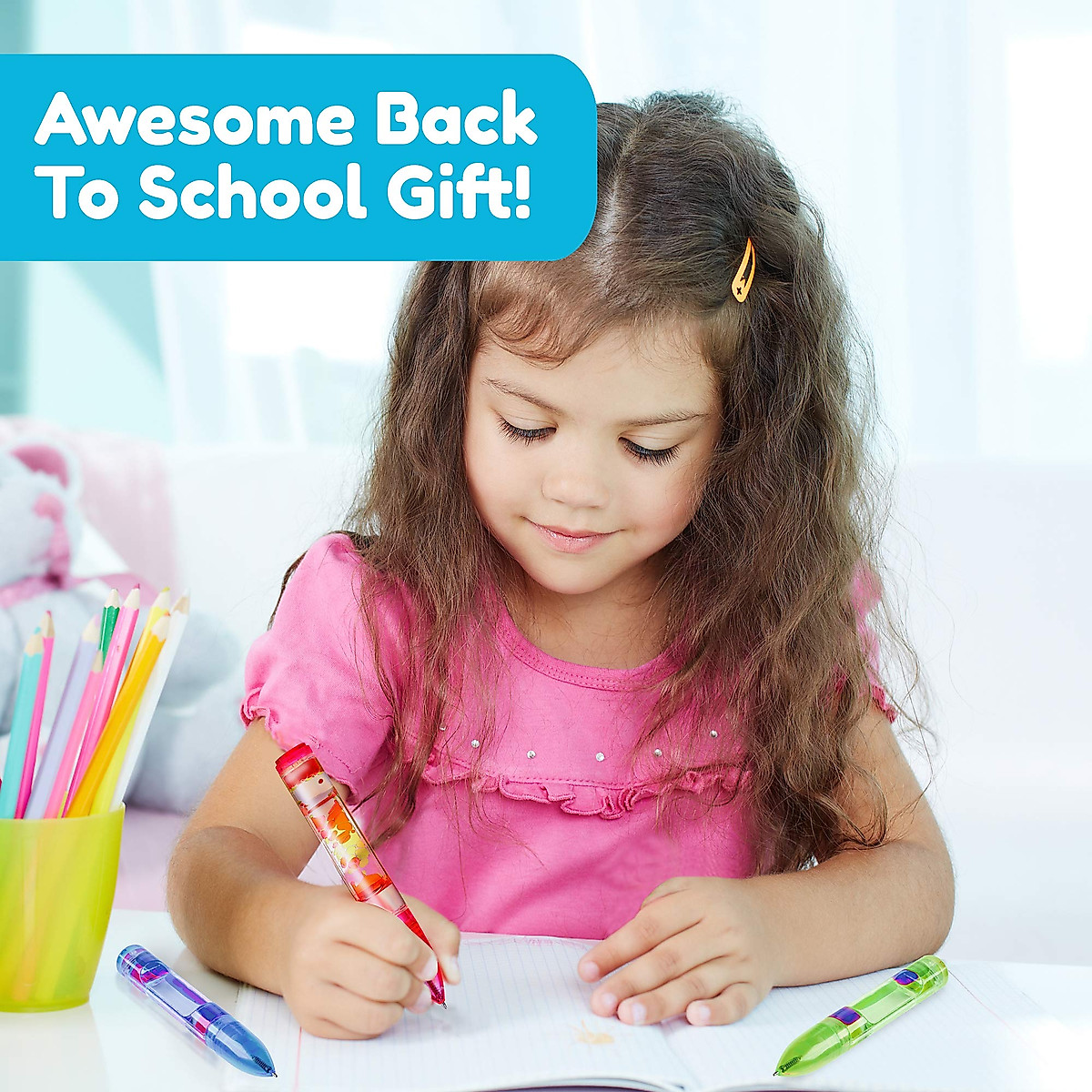 YoYa Toys Liquipen - Liquid Motion Bubbler Pens Sensory Toy (3 Pack) - Writes Like a Regular Pen - Colorful Liquid Timer Pens Great for Stress and Anxiety Relief - Cool Fidget Toys for Kids and Adults