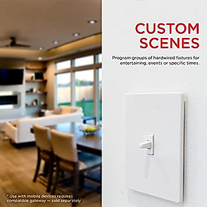 UltraPro Z-Wave Smart Toggle Light Switch with QuickFit and SimpleWire, 3-Way Ready, Compatible with Alexa, Google Assistant, ZWave Hub Required, Repeater/Range Extender, White, 39354