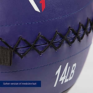 Titan Fitness Soft Leather Medicine Wall Ball 14 lb. Durable, Endurance, Cardio, Core Strength