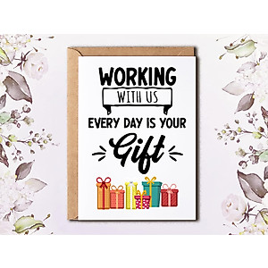 NTVShop Funny Birthday Card - Cute Coworker Birthday Card - Funny Office Card - Anniversary Card For Friend Coworker Boss